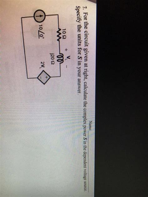 solved for the circuit given al right calculate the complex