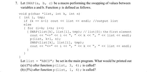 Solved Let Swapabc ﻿be A Macro Performing The Swapping