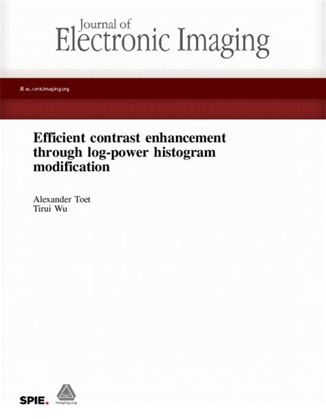 Pdf Efficient Contrast Enhancement Through Log Power Histogram