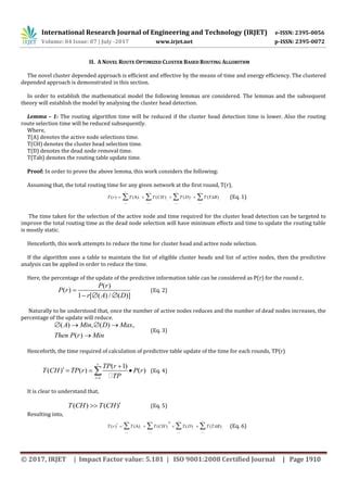 A Novel Route Optimized Cluster Based Routing Protocol For Pollution Controlling Network