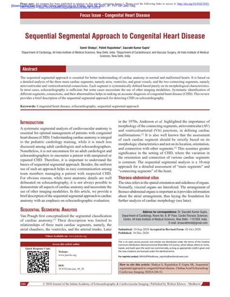 Sequential Segmental Approach To Congenital Heart Disease Pdf
