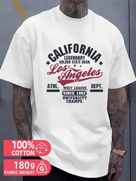 California Los Angeles Mens White Daytime And Weekend Wear Retro