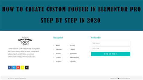 How To Create Custom Footer In Elementor Pro Youtube