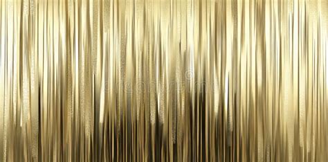 A Close Up Of Gleaming Gold Tinsel Strips Hanging As A Curtain Reflecting Light And Producing A