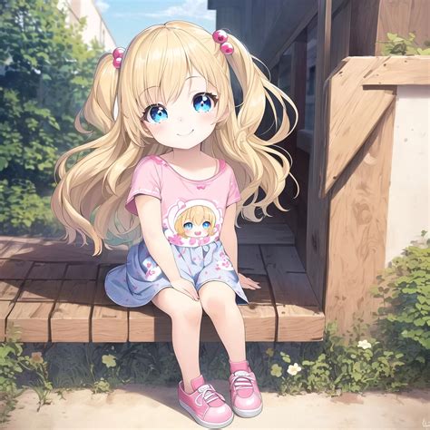 Blonde Girl In Cute Outfit Aipictors