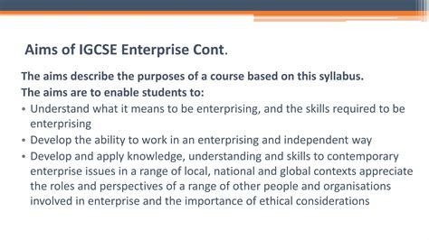 Igcse Enterprise Cambridge International Examination Pptx