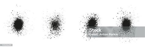 그런지 효과 스프레이 그레인 텍스처 고민 검은 둥근 브러시 튄 자국 추상 그래픽 디자인 요소입니다 소음 원형 잉크 스플래시 격리된 벡터 그림 거친에 대한 스톡 벡터 아트 및