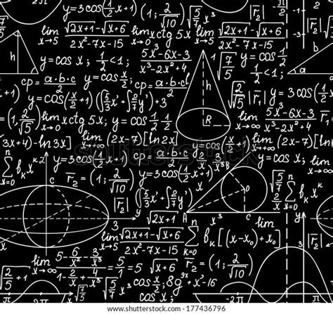 mathematical vector seamless pattern figures calculations stock vector