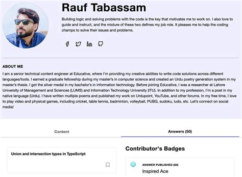 Rauf Tabassam On Linkedin Educativeanswers Inspiredace Typescript