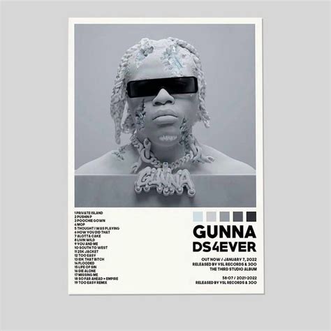 Music Poster Gunna Rapper Ds4ever Album 2024 Poster Vintage Style