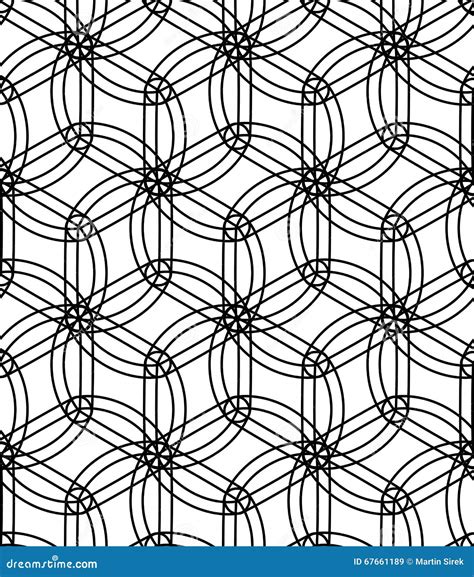 Vector Modern Seamless Sacred Geometry Pattern Black And White Abstract Stock Vector