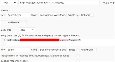 How Setup This Api Call Data Urlencode Qencode Transcoding Apis Bubble Forum