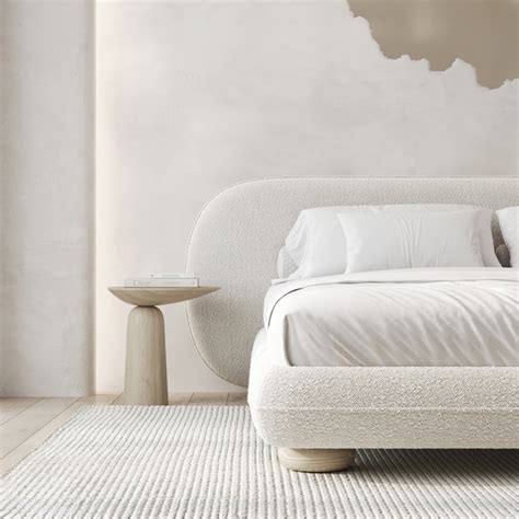 Кровать Bari с эффектным изголовьем и акцентное кресло Marsala Светлые