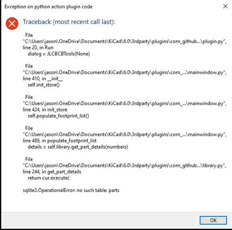 Plugin Will Not Run In Kicad 60 Exception On Python Action Plugin Code · Issue 122 · Bouni