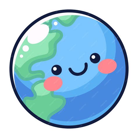 Premium Vector Cute Globe Icon In Cartoon Style