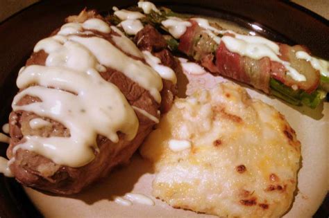 Crab Stuffed Steak With A Bearnaise Sauce Recipe Food Com