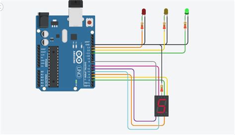 Arduino Traffic Light Autodesk Tinkercad Traffic Light System With