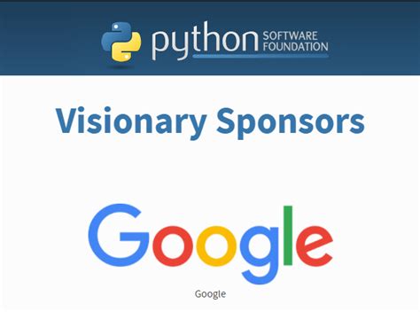Python软件基金会欢迎谷歌成为首位“远见卓识”顶级赞助商