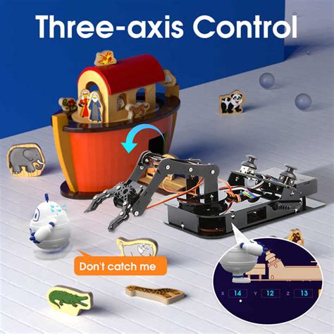 Acebott Esp32 Programmable Robot Arm Car Kit For Arduino