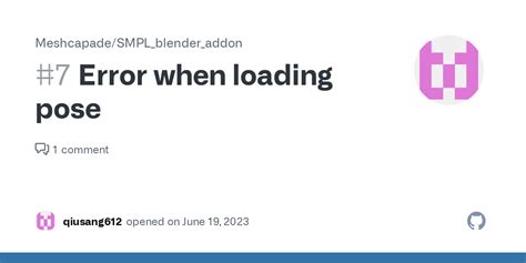 Error When Loading Pose · Issue 7 · Meshcapadesmplblenderaddon · Github