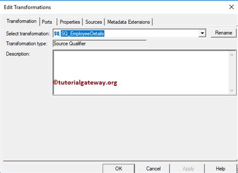 Source Qualifier Transformation In Informatica