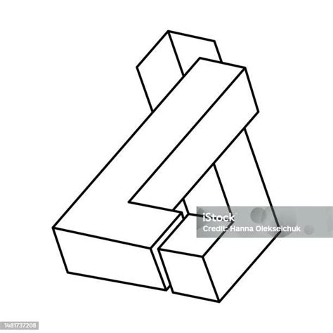 착시 개체 비현실적인 기하학적 그림 벡터 불가능한 모양 신성한 기하학 3차원 형태에 대한 스톡 벡터 아트 및 기타 이미지 3차원 형태 각도 검안 Istock
