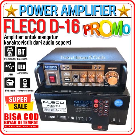 Jual Power Amplifier Ac Dc Stereo Bluetooth Usb Radio Amplifier Fleco D Bisa Bass Trebel