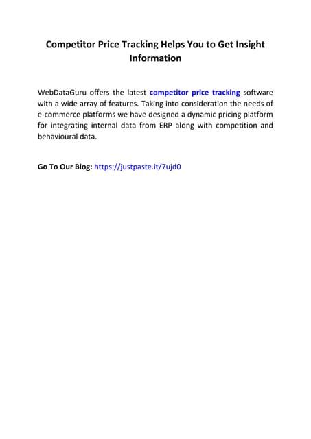 Competitor Price Analysis Helps To Analysis For Business Growth Pdf