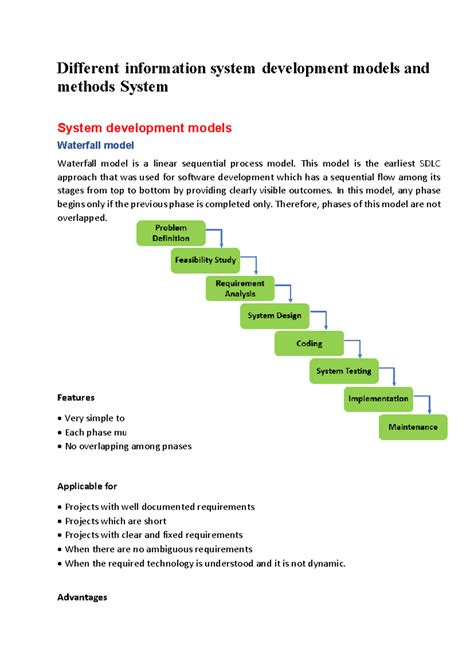 System Development Models This Model Is The Earliest Sdlc Approach