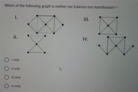 Solved Which Of The Following Graph Is Neither Nor Eulerian Nor
