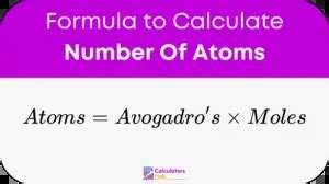 Number Of Atoms In Each Sample Calculator Online