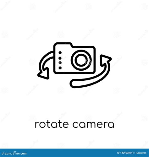 Rotate Camera Icon Trendy Modern Flat Linear Vector Rotate Came Stock