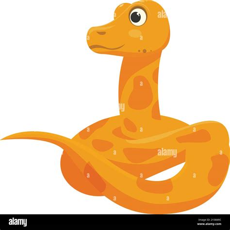 Friendly Looking Cartoon Python With Orange And Yellow Scales Is Coiled