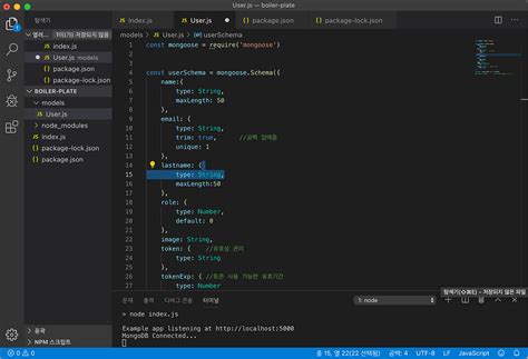 [mac] node react 기초 — model schema 작성과 ssh설정 및 github에 push하기 by