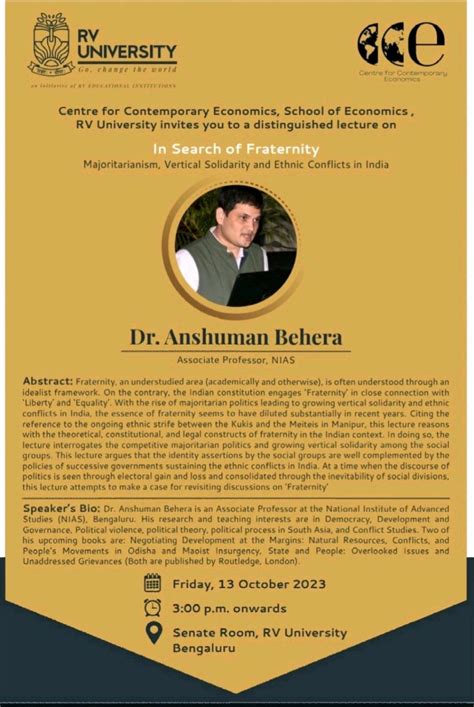 Dr Anshuman Behera On Linkedin I Will Be Speaking On Fraternity And