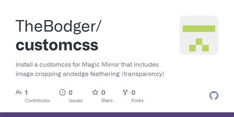 Github Thebodgercustomcss Install A Customcss For Magic Mirror That Includes Image Cropping