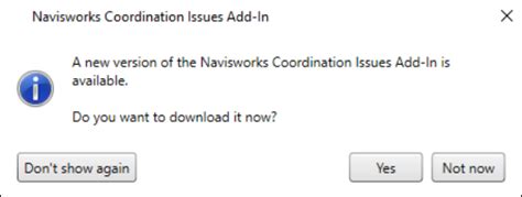 How To Suppress Update Notifications For Navisworks Coordination Issues Add In