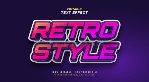 Colorful Retro Text Style Effect Stock Vector Illustration Of