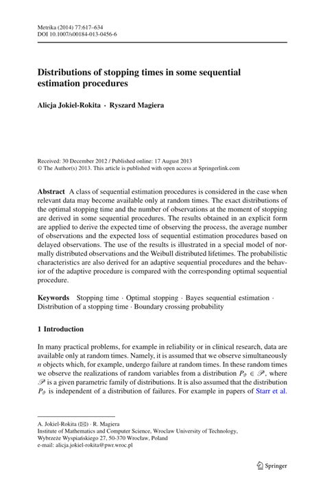 pdf distributions of stopping times in some sequential estimation