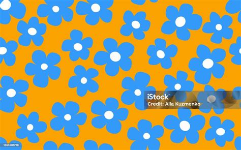 손으로 그린 컬러 플라워와 함께 매끄러운 꽃 귀여운 여름 배경 현대 꽃 구성 벽지 포스터 카드 직물 직물에 대한 패션 벡터 스톡 일러스트레이션 0명에 대한 스톡 벡터 아트