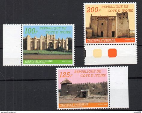 Côte d'Ivoire (1960-...) - !!! COTE D'IVOIRE, MONUMENTS, NON EMIS N°710 A/B/C NEUFS