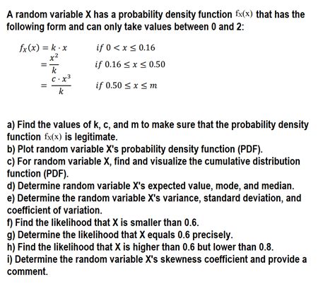 Solved A random variable x ﻿has a probability density | Chegg.com