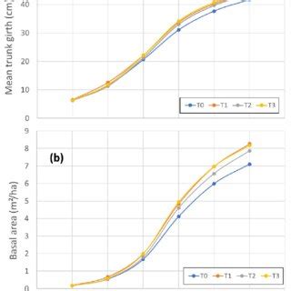 Growth Dynamics Of Trees For The Four Treatments Of The Experiment A Download Scientific