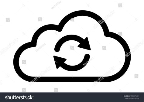 Cloud Sync Cloud Refresh Arrows Line Stock Vector Royalty Free Shutterstock