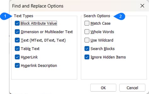 Find And Replace Dialog Box BricsCAD Lite Pro Bricsys Help Center