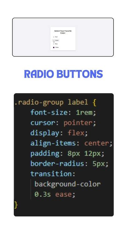 Radio Buttons Html Css Coding Animation Frontendcourse Javascript
