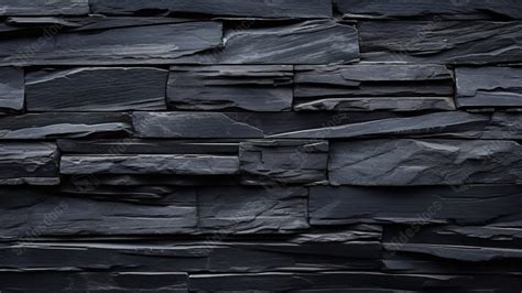 Natural Black Slate Stone Textured Powerpoint Background For Free