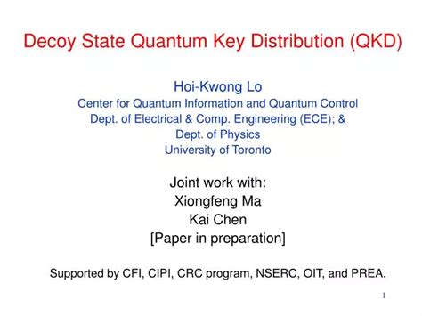 Ppt Decoy State Quantum Key Distribution Qkd Powerpoint