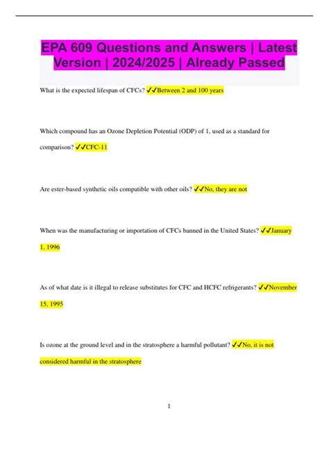 Epa 609 Bundled Exams Questions And Answers Latest Versions 2024 2025 Complete And Accurate