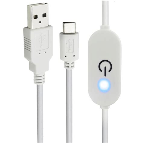 Junsunmay Type C 단색 길이 1m흰색용 Usb Led 터치 인라인 조광기 스위치 컨트롤러
